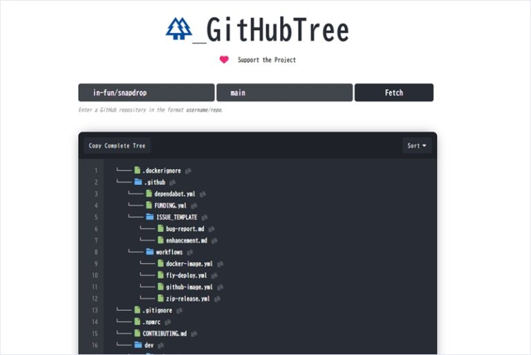 GithubのリポジトリのURLからフォルダー構造を視覚化、テキストでコピーも出来るOSS・「GitHubTree」 - かちびと.net